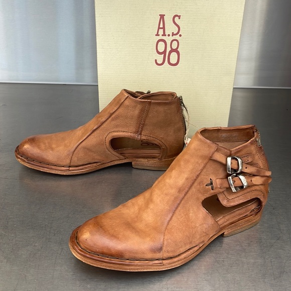 A.S.98 | Shoes | As98 Dusty Meadow Distressed Cognac Leather Boots New ...